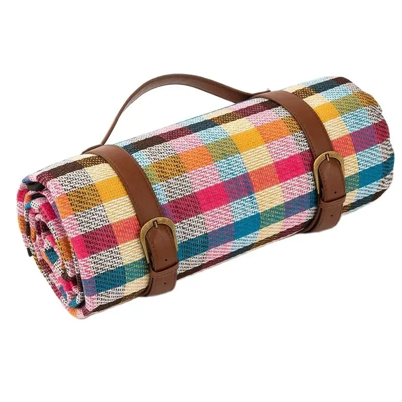 Waterproof Outdoor Picnic Mat Rug Camping Beach Mat Colorful Plaid ...