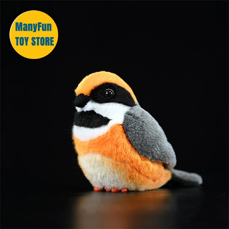 Black-throated-Bushtit-Plush-Toy-Chickadee-Peluche-Tit-Plushie-Lifelike ...