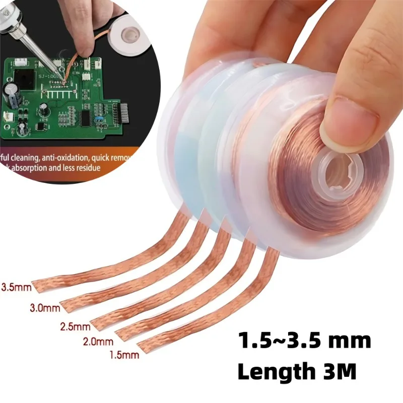 1-5-3M-Length-Welding-Wires-Desoldering-Mesh-Braid-Tape-Copper-Welding ...