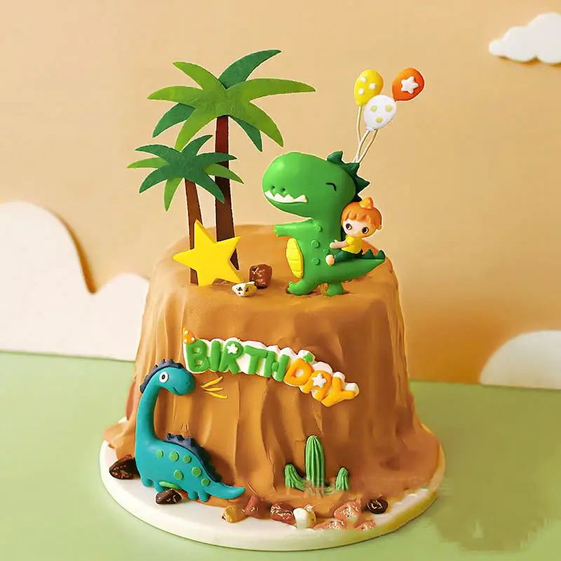 Cute Dinosaur Boy Cake Topper Birthday Roar Party Happy Birthday Party ...