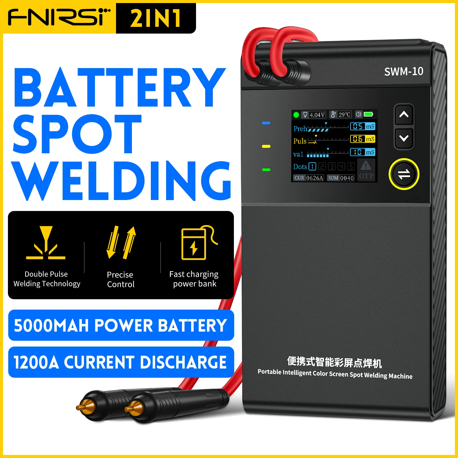 FNIRSI-SWM-10-Portable-Battery-Spot-Welder-DIY-Mini-Welding-Machine-18650-Battery-Pack-Welding ...