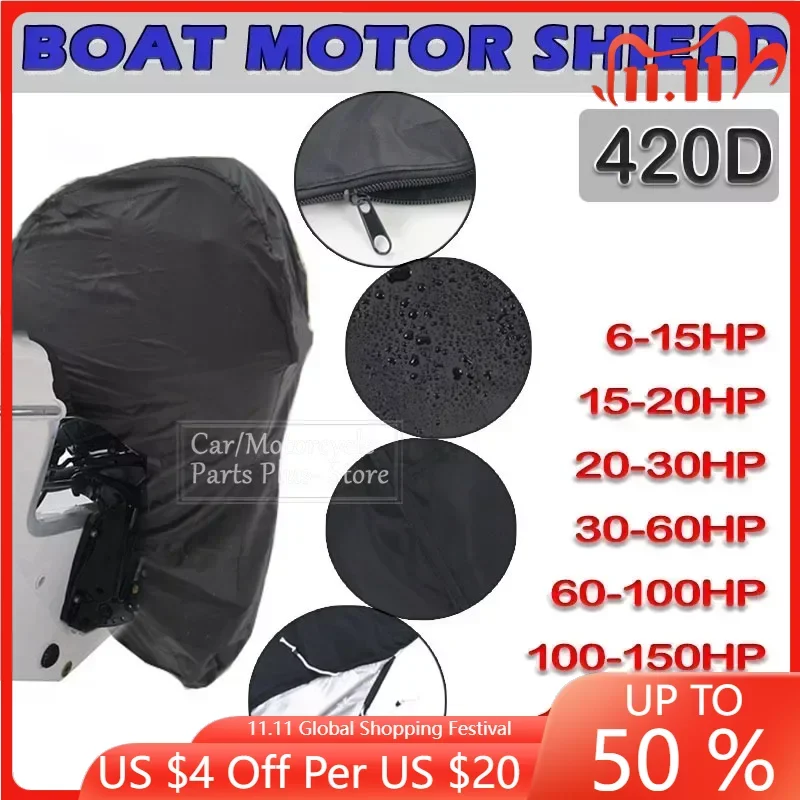6-225HP-Full-Outboard-Motor-Engine-Boat-Cover-420D-Waterproof-Anti ...