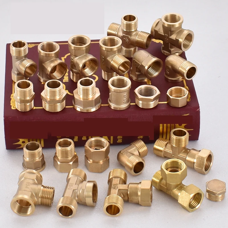 Copper-4-Point-Tee-Elbow-Direct-Internal-Four-Way-Butt-Pipe-Connector ...