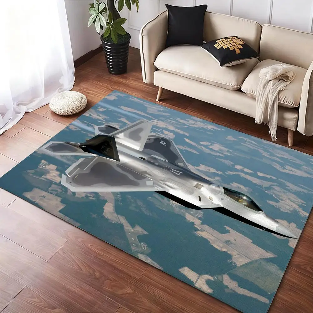 F22 Fighter jet military fan Floor Mat Soft Thickened Non-Slip Door Mat ...
