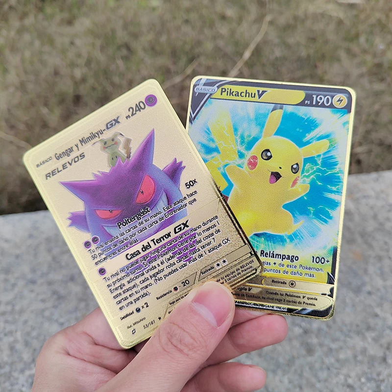2023 cartas de metal pokemon letras pikachu gangar ferro dourado mewtwo ...