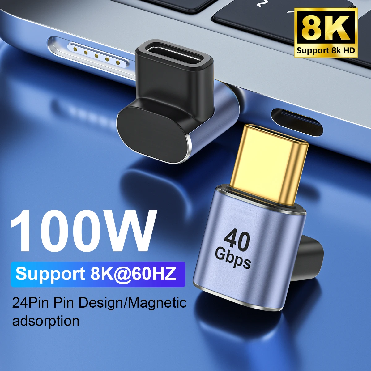 Elbow-USB4-0-Thunderbolt3-40Gbps-Magnetic-Adapter-USB-C-to-C-100W-Fast ...