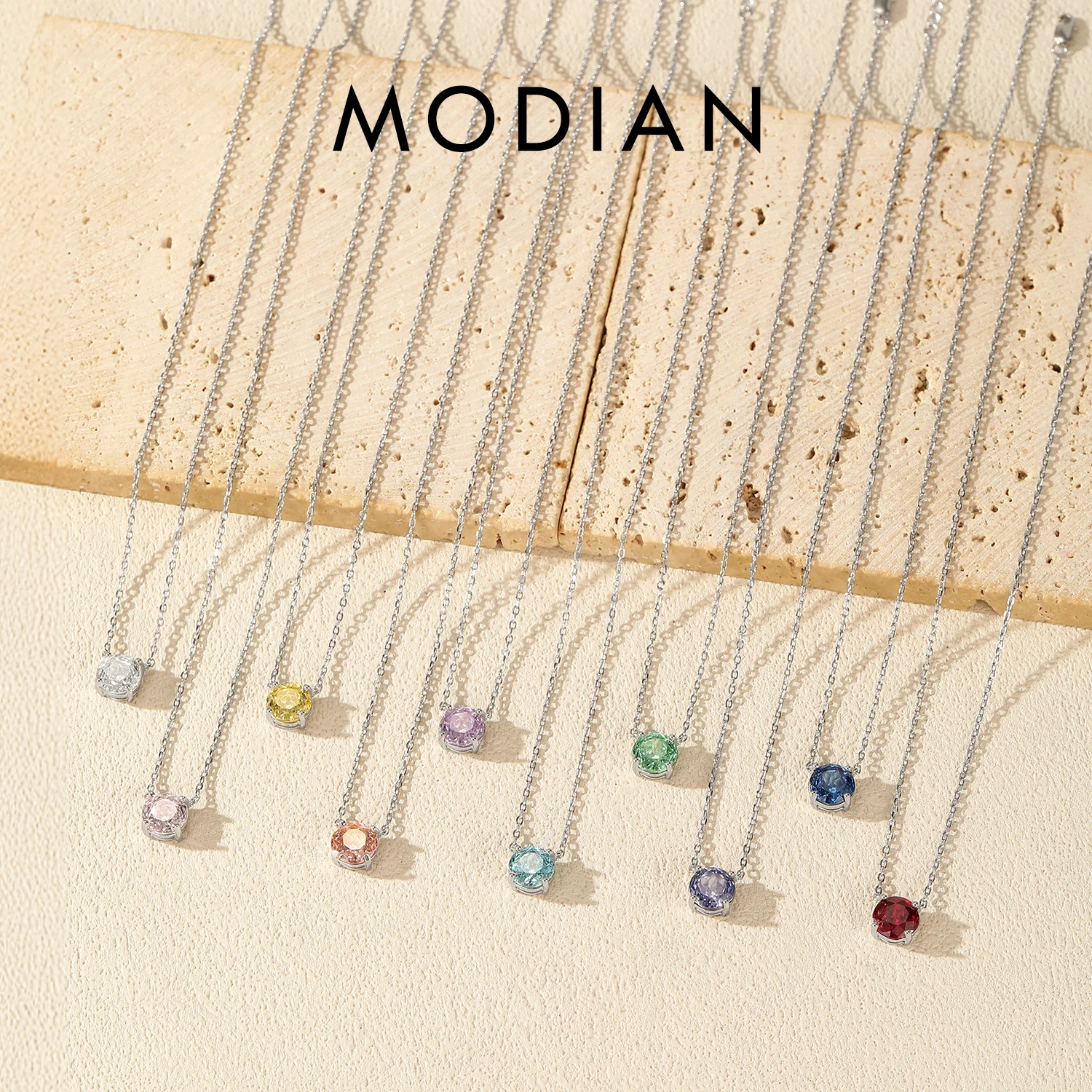MODIAN 925 Sterling Silver Multi-Color Fashion Round Rose Cut Zirconia ...