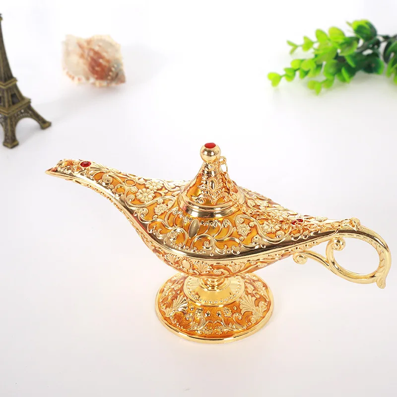 Large size Colorful Metal Genie Magic Lamp Retro Wishing Oil Lamp Pot ...