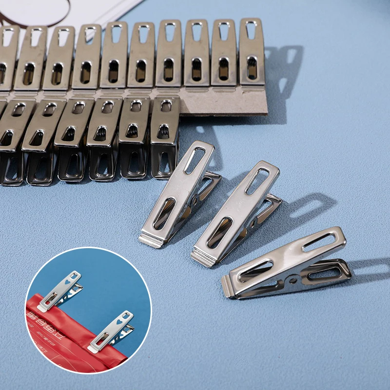 10Pcs-Clothes-Pegs-Stainless-Steel-Washing-Clips-Household-Clothing ...