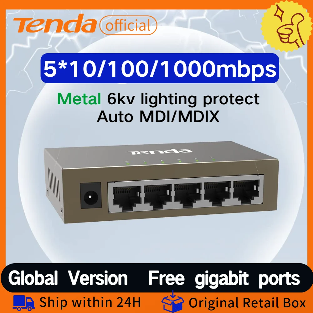 Tenda-5Port-Full-Gigabit-switch-1000mbps-smart-Network-Ethernet-Desktop ...
