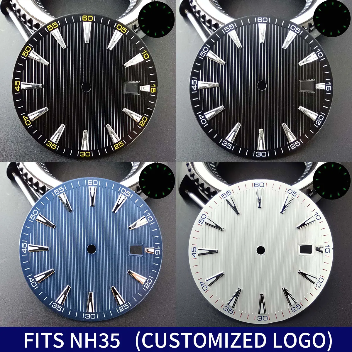 Replacement-33-5MM-Watch-Dial-Green-Luminous-Dial-for-NH35-Movement ...