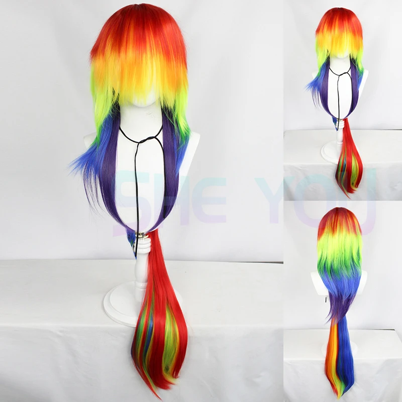 Pony-Rainbow-Dash-Cosplay-Wig-Multi-Color-Heat-Resistanct-Synthetic-Hair-Cosplay-Costume-Wigs ...
