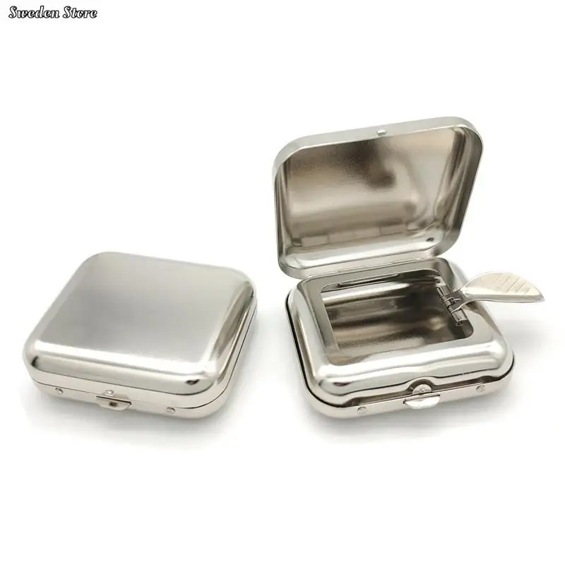 1PC-Sweet-Small-Stainless-Steel-Square-Pocket-Ashtray-Metal-Ash-Tray ...