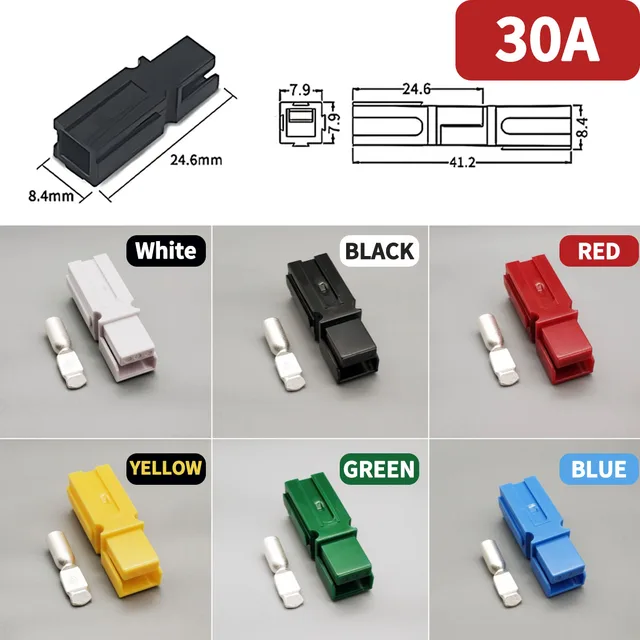 10/20/100 PCS Anderson Type Single Pole 30A 75A 120A 180A 600V High ...