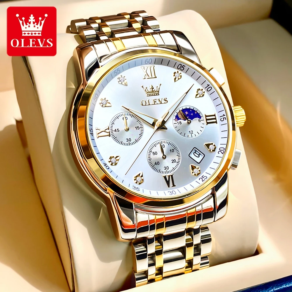 OLEVS-Men-s-Watches-Classic-Multifunctional-Chronograph-Original-Quartz ...