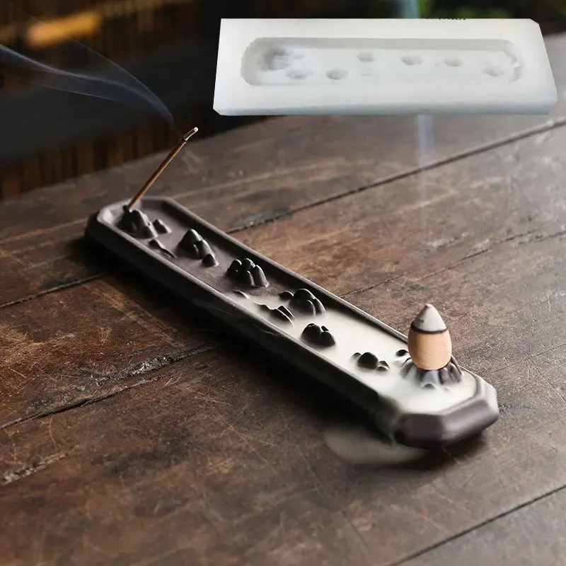 Rectangular Backflow Incense Burner Mold Rockery Shape Incense Stick ...