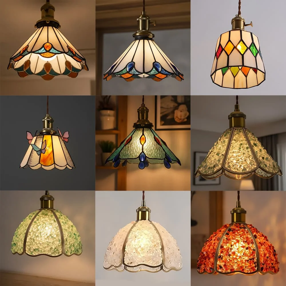 Colored Glass Pendant Light Tiffany Single Small Pendant Light With ...
