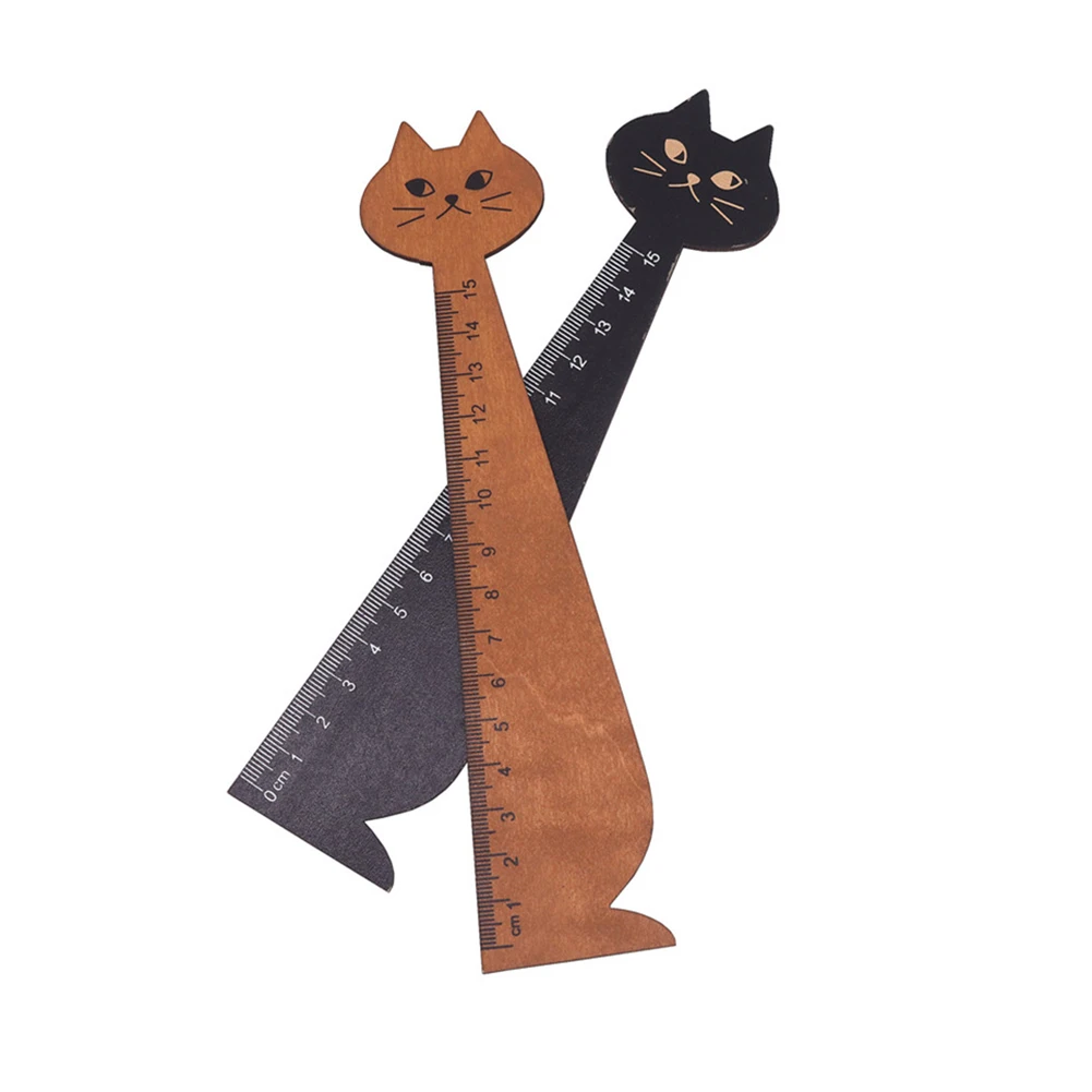 1-Pcs-Wooden-Ruler-Cat-shaped-15cm-School-Student-Supplies-Cute ...