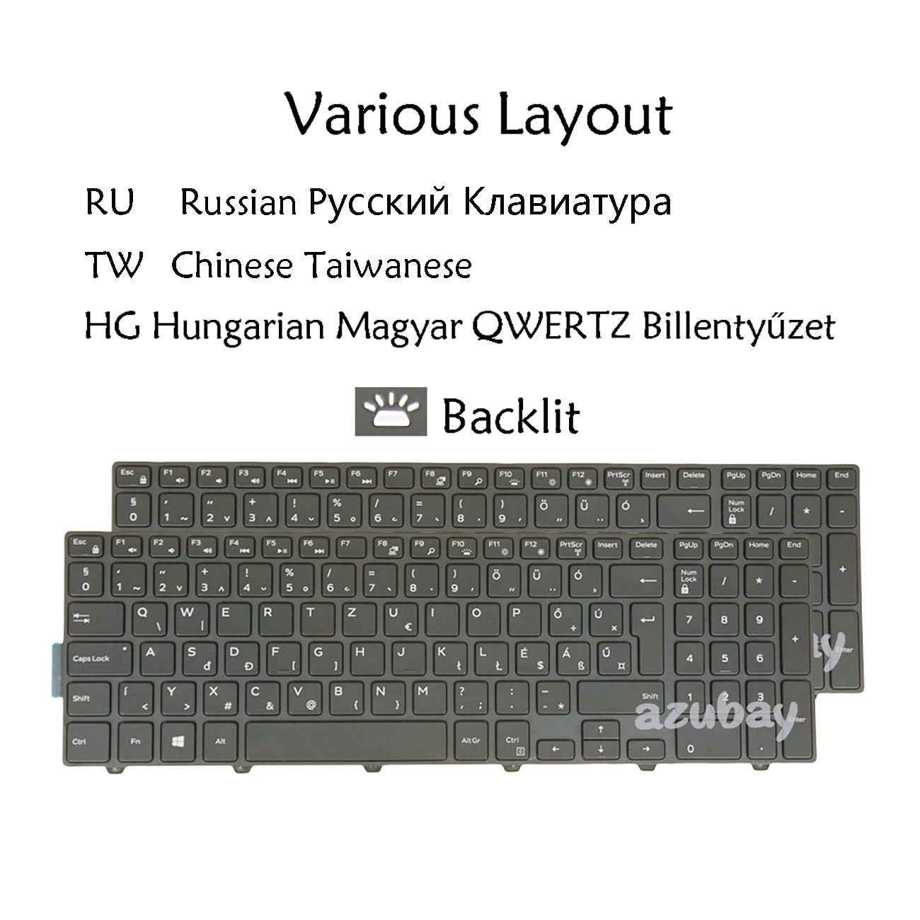 Hungarian Taiwanese RU Keyboard For Dell Inspiron 5542 5543 5545 5547 ...