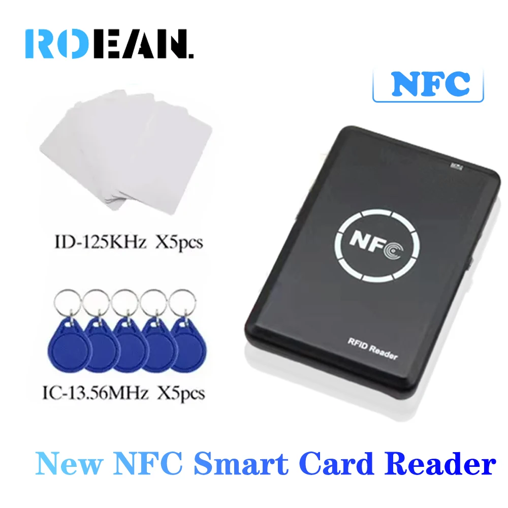 새로운 NFC 스마트 카드 복제 복사기 IC ID 키 리더, 13.56Mhz 1k s50 배지 디코딩 RFID 복사기 125Khz T5577 토큰 복사 라이터 ...