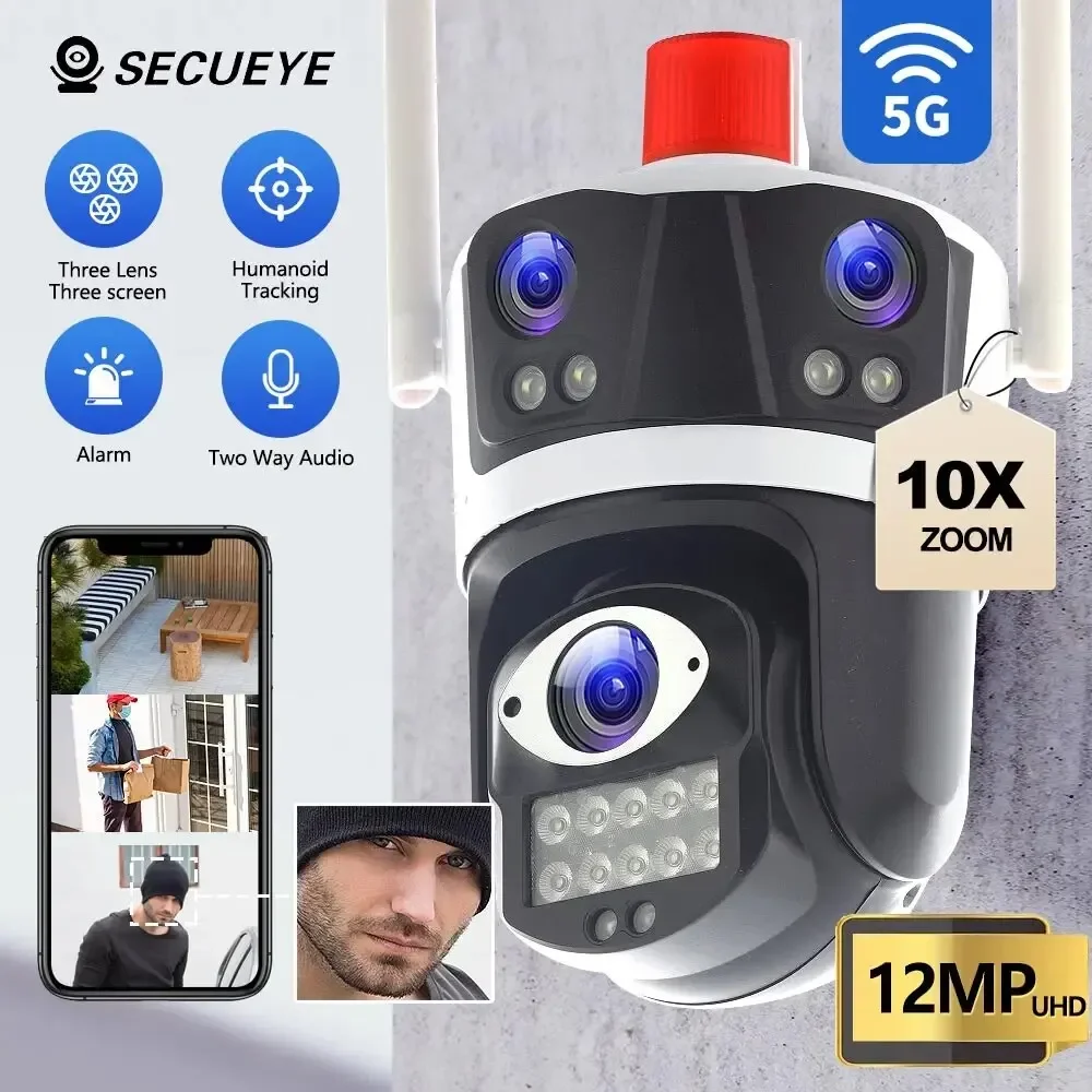 12MP-HD-Three-Lens-Three-Screen-PTZ-Camera-Motion-Detection-Security ...