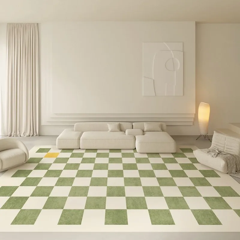 Checkerboard Carpets for Living Room Home Thickened Non slip Mat Nordic ...