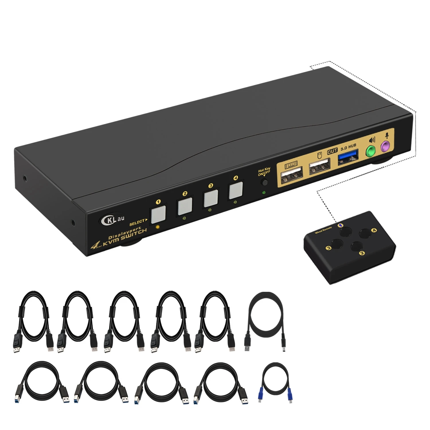 4Port-Displayport-KVM-Switch-DP-1-4-with-Audio-USB3-0-Hub-Resolution-Up ...