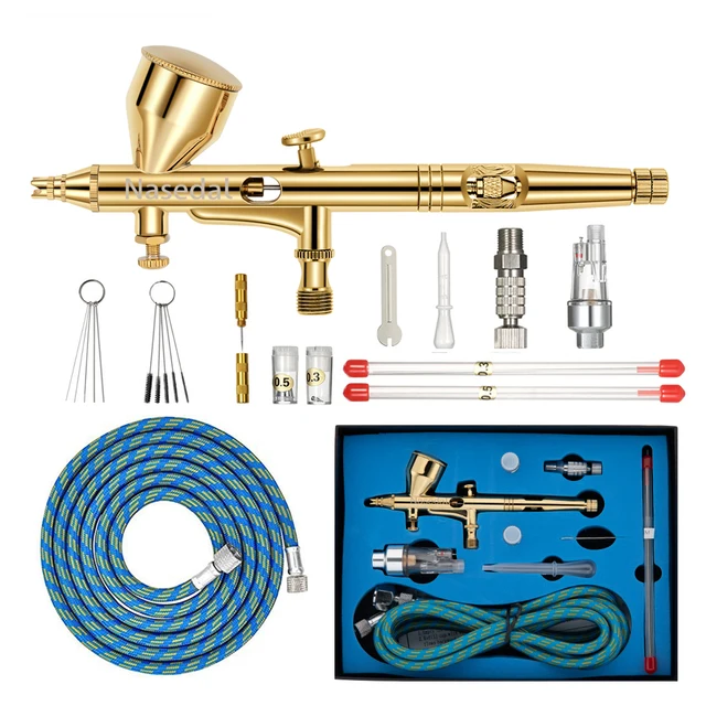 Nasedal Gravitációs Kettős Akció Mini 9Cc Airbrush Arany Festék Köröm ...