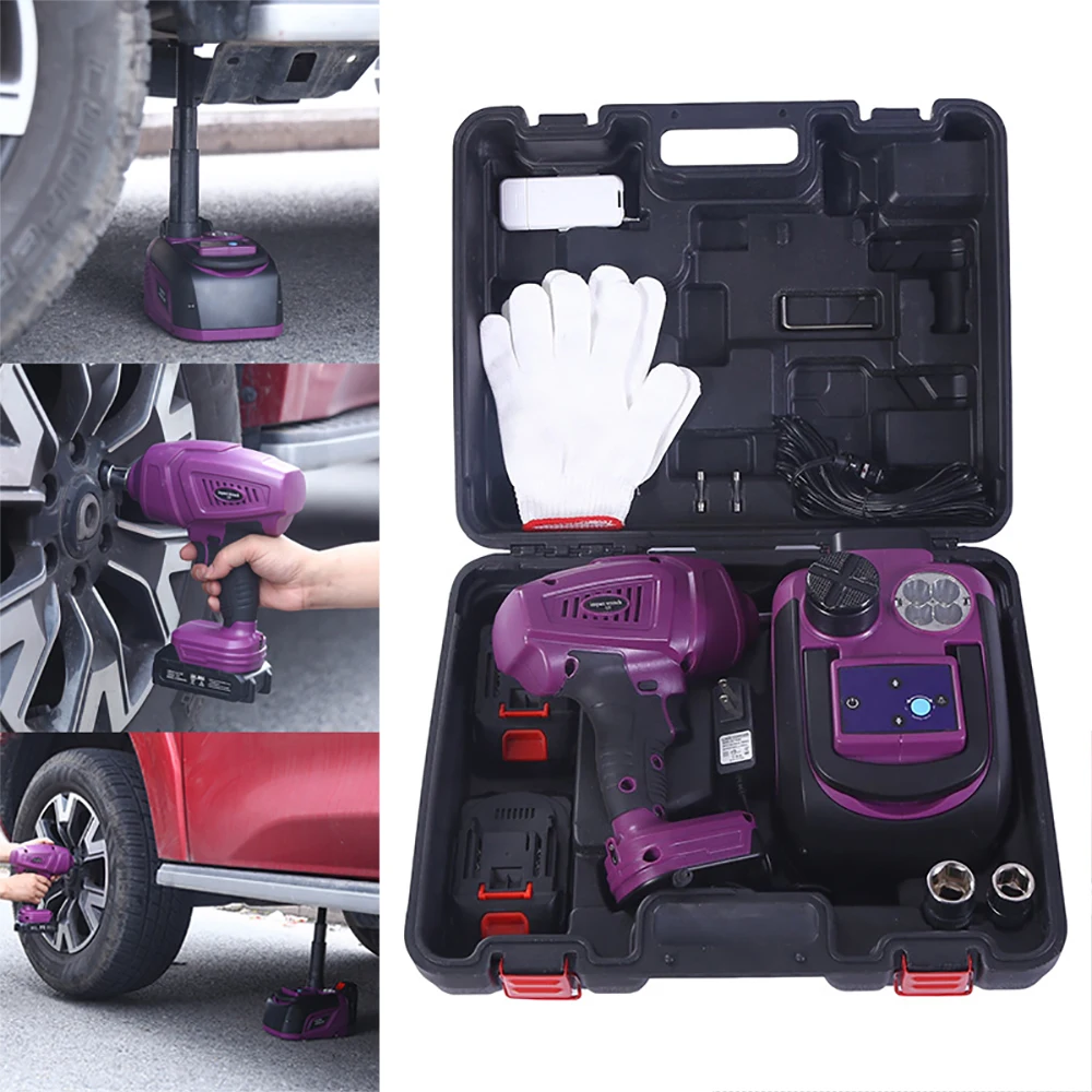 Wireless Electric Jack 5T Portable Hydraulic Jacks with Electric Wrench ...