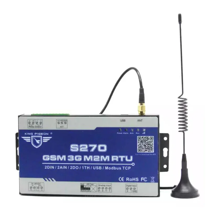 MODBUS M2M SMS IOT Gateway With 2AI+2AO+2DI for Crane Coal Seismic SMS ...