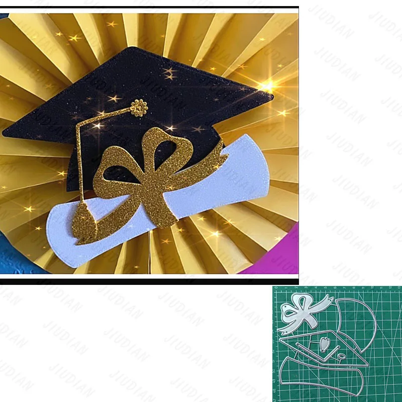 Graduation Gat Bow Scroll Metal Cutting Dies For DIY Scrapbooking Photo ...