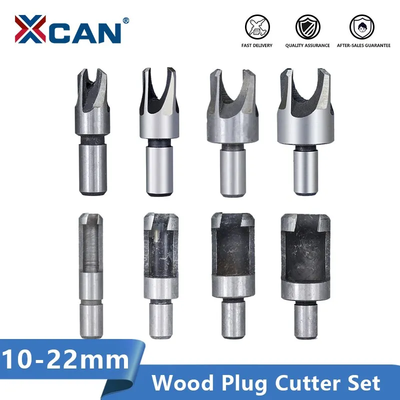 XCAN-Drill-Bit-Plug-Cutter-Set-8pcs-Carbon-Steel-Woodworking-Drill-Bit ...