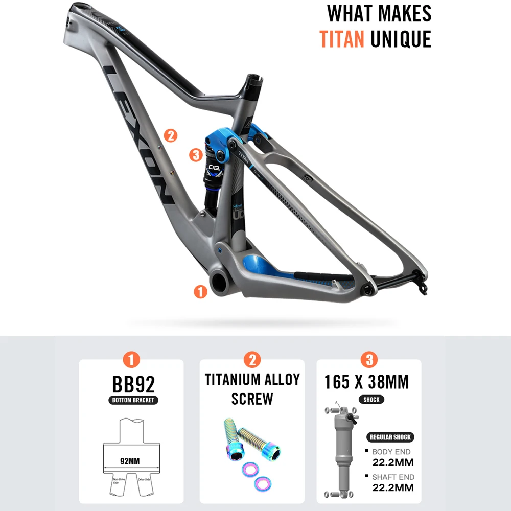 LEXON TITAN T800 T1000 Quadro de Carbono MTB 29er Suspensão Completa ...