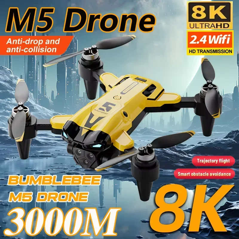 M5 Drone Professional 8K With Wide Angle Three Camera Obstacle ...