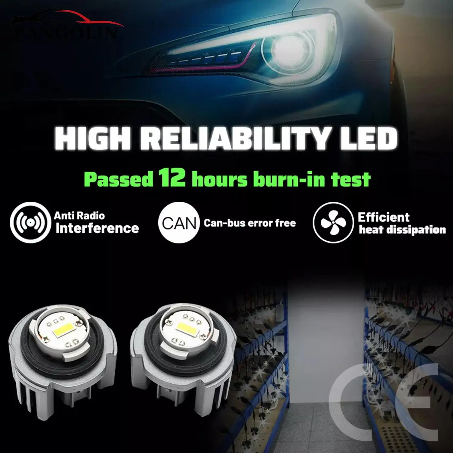 L1B 7535 Yellow LED Fog Light Bulb High Lumen For Toyota C-HR Prius ...