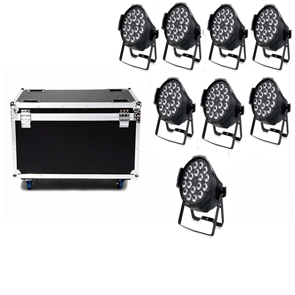 8 Unids 18x18 W Led Par Luces Con 1 Flight Case Uv 6in1 Rgbwa Led Par ...