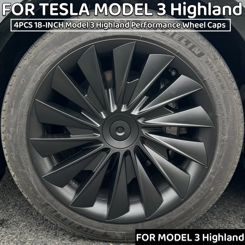 4PCS-18-Inch-Hub-Caps-For-Tesla-Model-3-Highland-Version-2024 ...