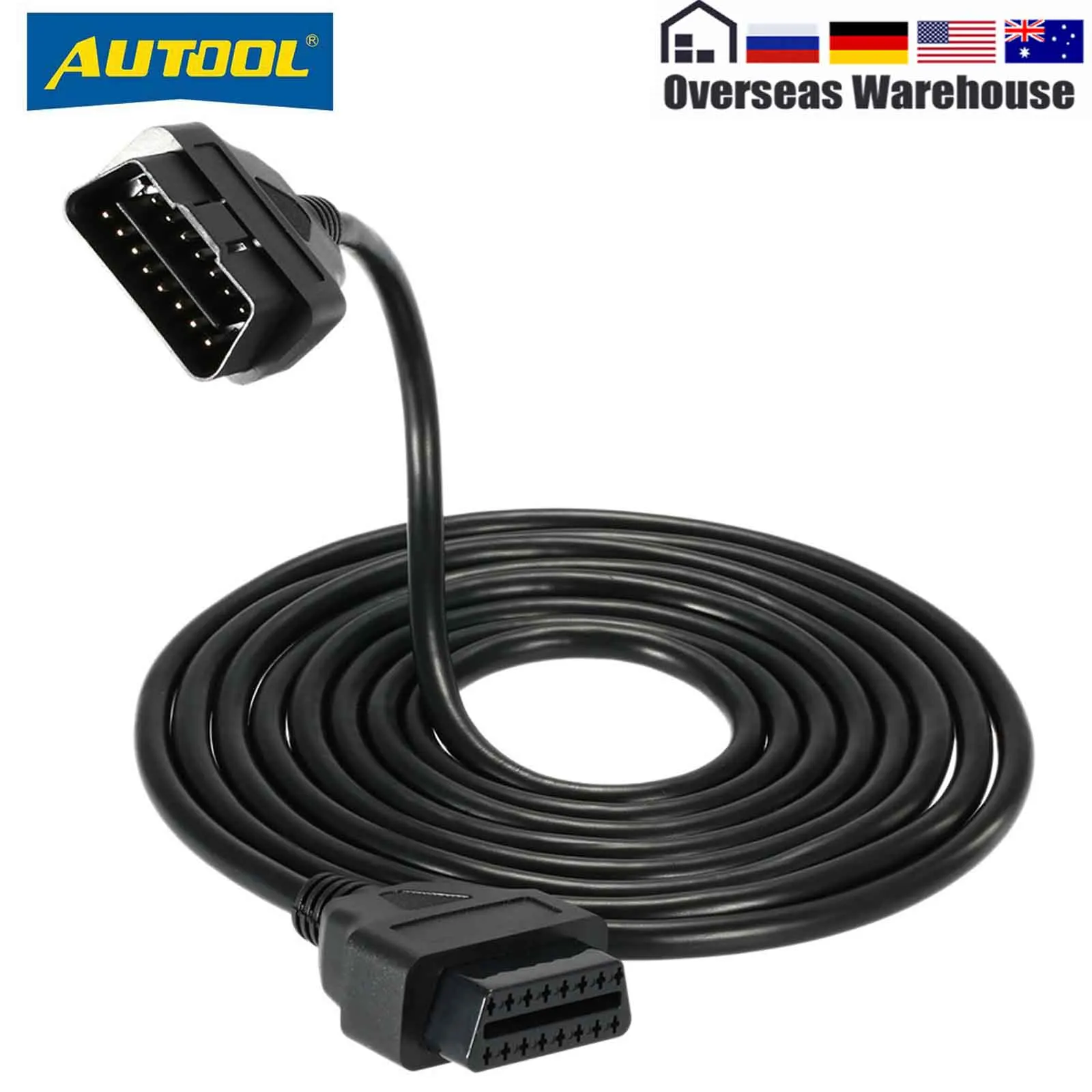 AUTOOL-OBD2-500cm-5m-OBD-Extension-Cable-OBD2-Elbow-Bend-Connector ...