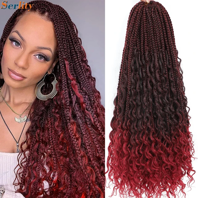 Boho Box Braids With Color