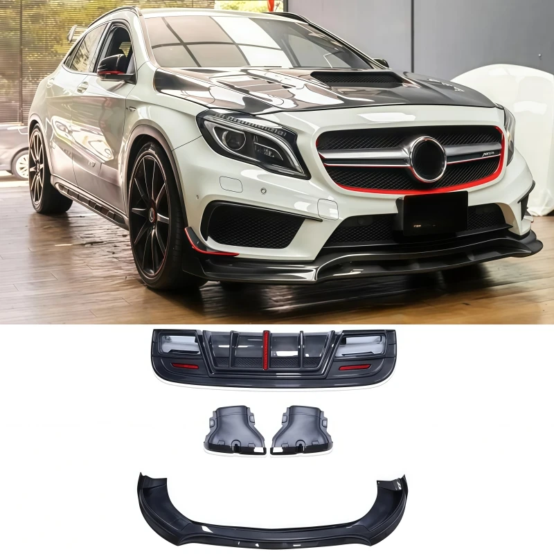 For Benz GLA Class X156 AMG GLA45 GLA220 GLA260 Carbon Fiber Front Lip ...