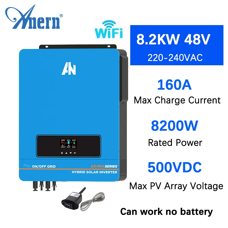 ANERN Inverter solare ibrido 48v 10.2KW 8.2KW Off Grid Tie Inverter costruire In 180A MPPT ...