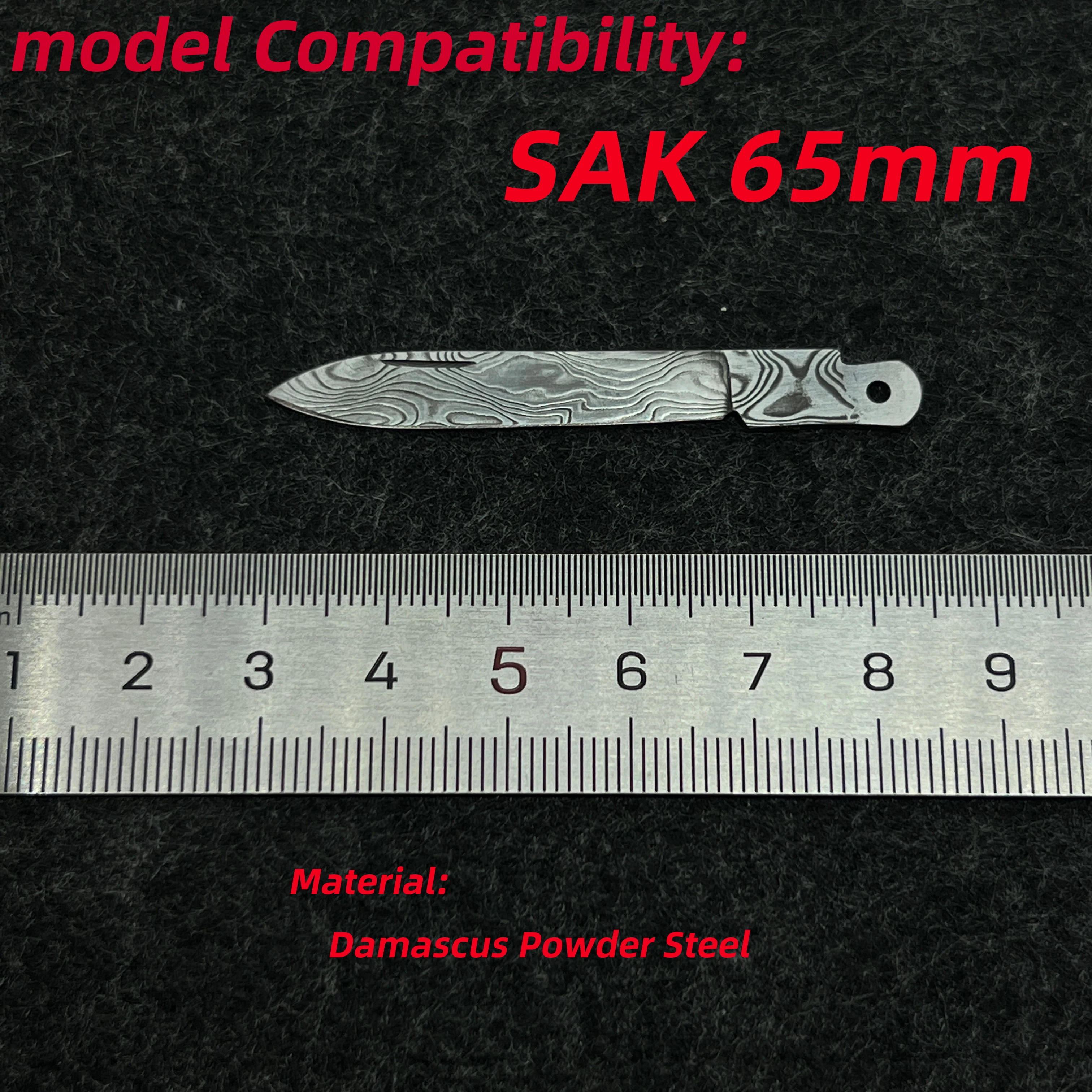 1-Piece-Handmade-Damascus-Powder-Steel-Blade-for-65mm-Victorinox-Swiss ...