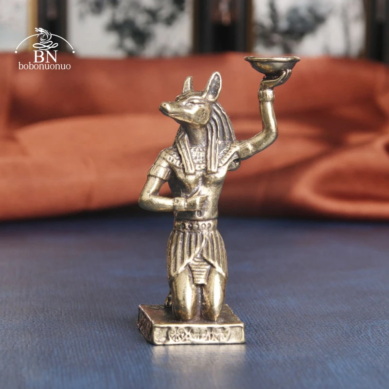New Style Vintage Brass Egyptian Doghead Anubis Holder Decoration ...