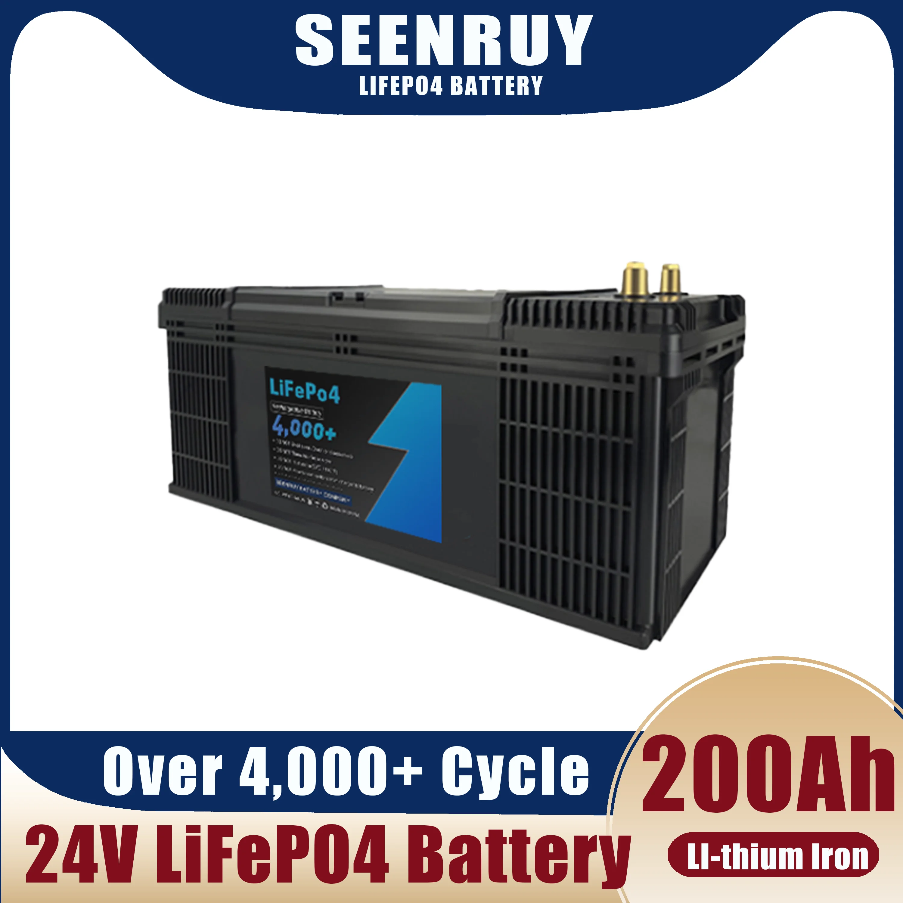 24V 200Ah LiFePO4 Battery Pack for Fishing Boat Solar System Leisure ...