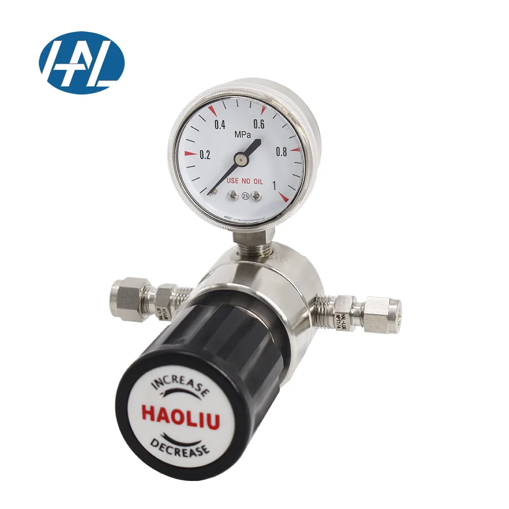 Stainless-steel-316-single-meter-pressure-reducer-oxygen-O2-argon-Ar ...