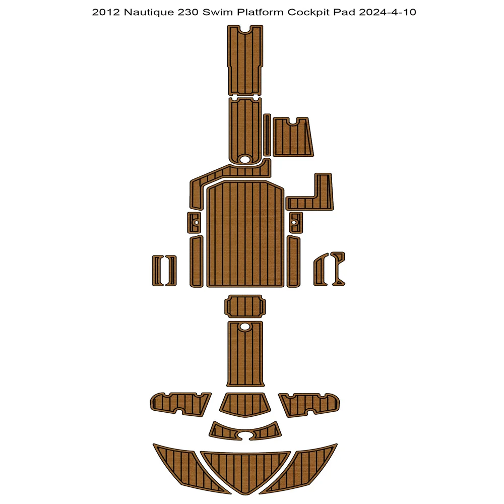 2012-Nautique-230-Swim-Platform-Cockpit-Pad-Boat-EVA-Foam-Teak-Deck ...