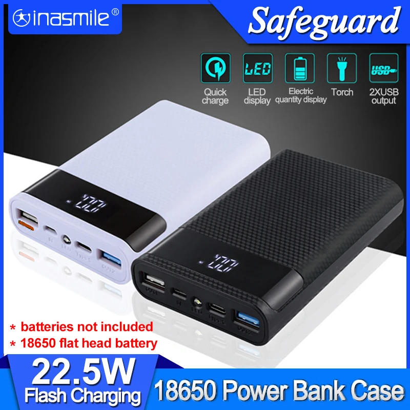 Super-Fast-Charge-18650-Power-Bank-Shell-Storage-box-USB-Type-C-5V ...