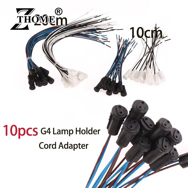 10PCS-Household-G4-Lamp-Socket-Wire-Adapter-With-10cm-20cm-Wire-G4-Lamp ...