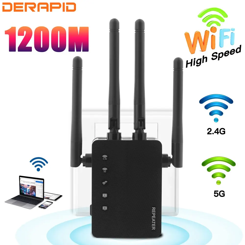 WiFi-Repeater-1200Mbps-Dual-Band-Wireless-Amplifier-2-4G-5GHz-Network ...