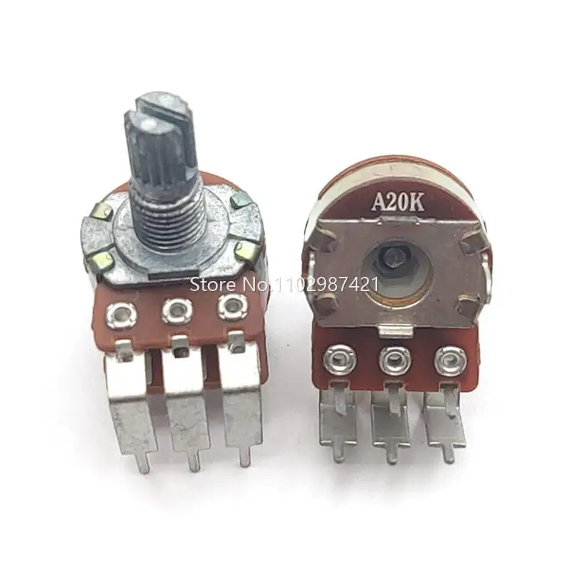 1 Piece 16 Type Rotary Potentiometer Double A20K Bent Foot Audio ...
